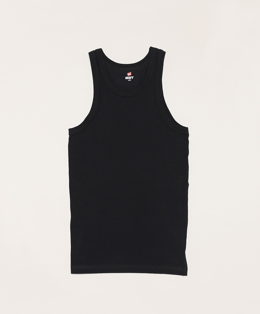 BEEFY-T Rib Tank Top(L(MEN) Black/ブラック): Hanes