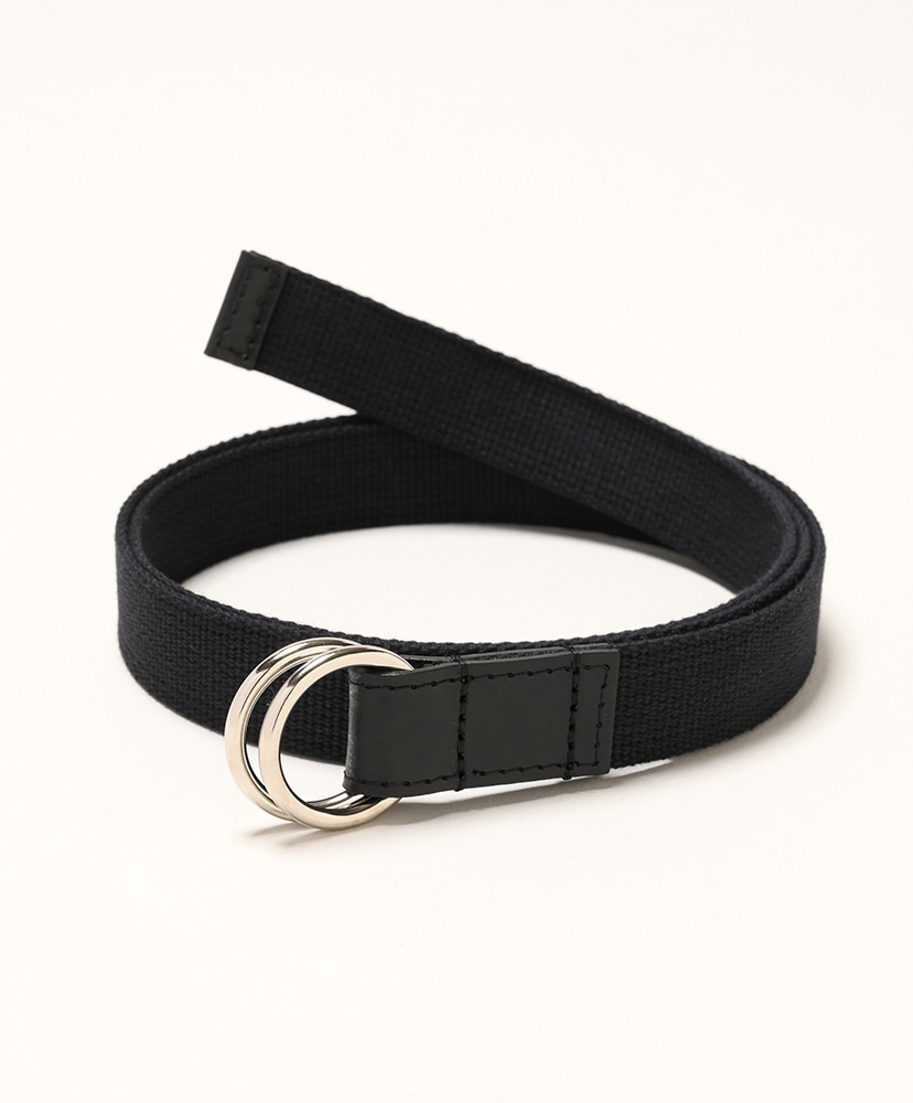B0195 25mm W Ring Webbing Belt(ONE Black×Black/ブラック B0195 25mm W Ring Webbing Belt(ONE Black×Black/ブラック