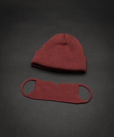 crepuscule Knit Cap-Sleep Mask [Brick]